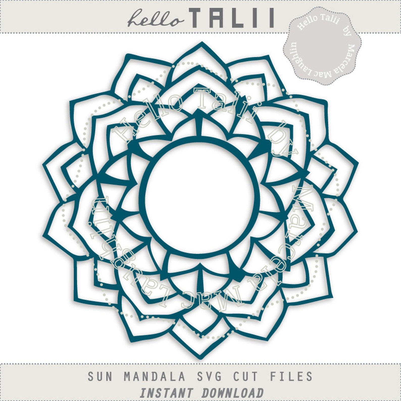 Round MANDALA SVG Cut File + Png Clipart + Dxf + Studio3 for Cricut ...