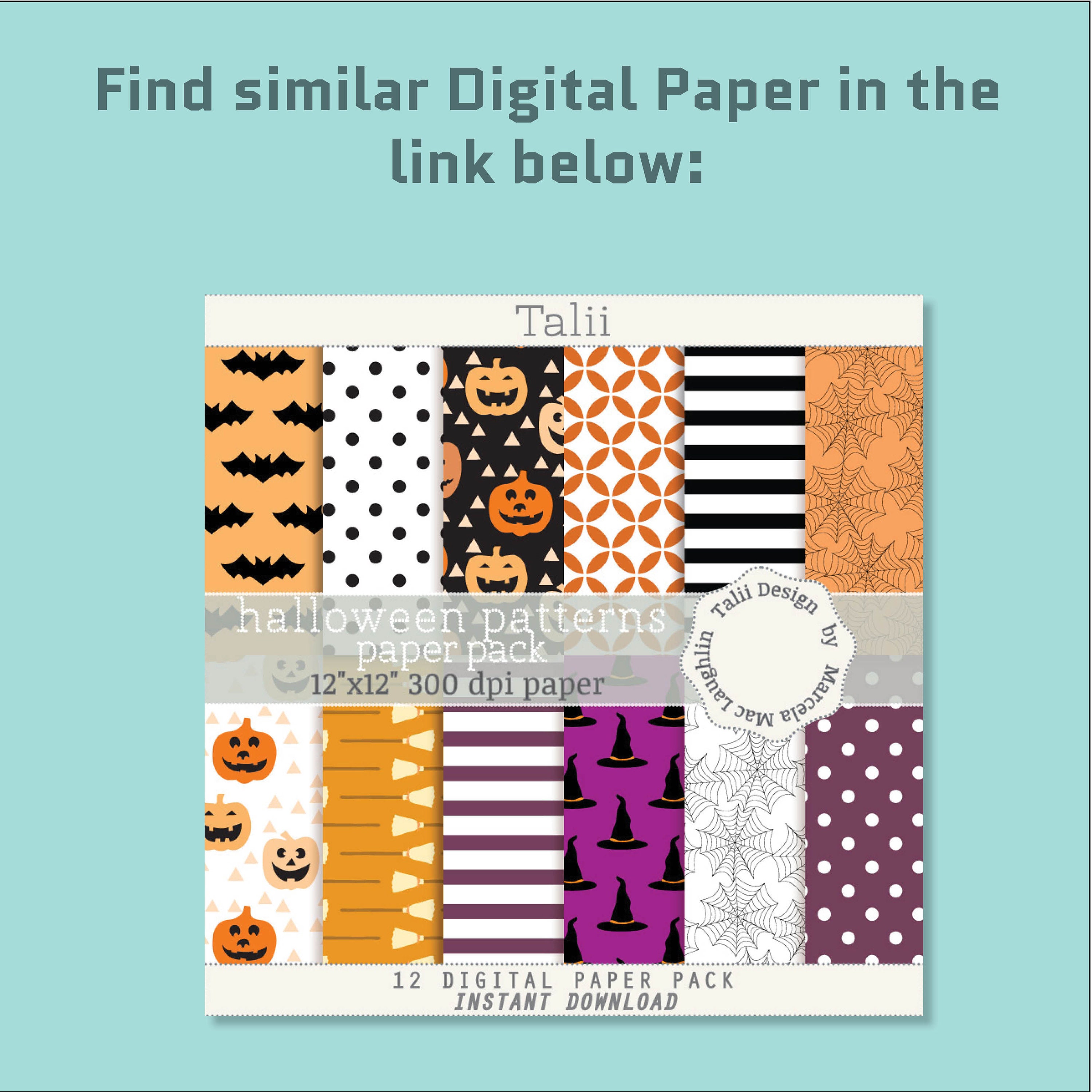 Halloween Digital Paper HALLOWEEN Decor Paper Pumpkins Skulls | Etsy