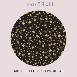 STARS Digital Papers Golden Glitter Confetti Stars on BLACK Background ...