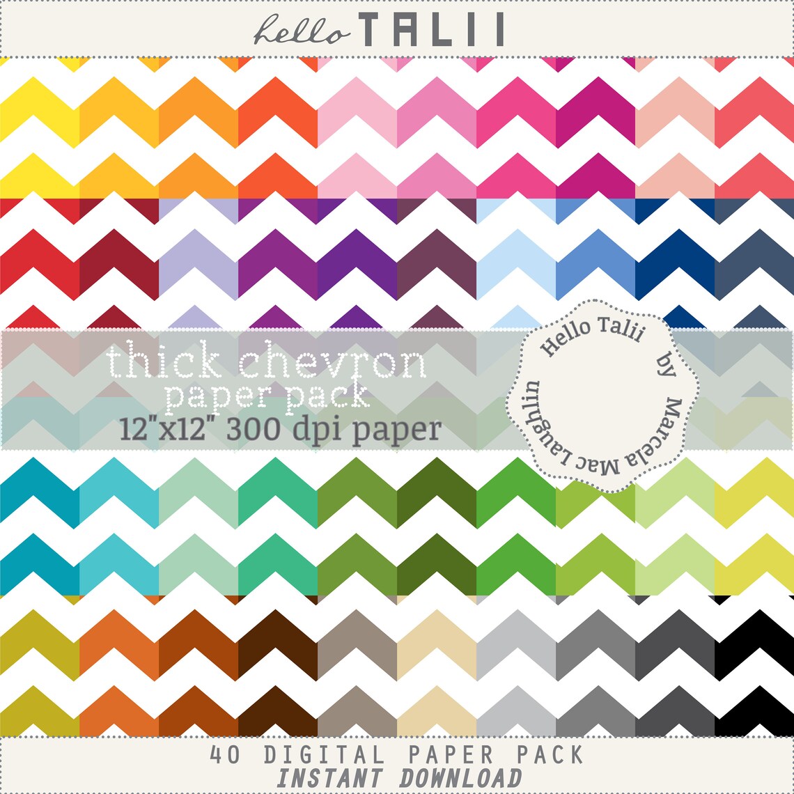 Thick CHEVRON DIGITAL Paper Big Thick Chevron Backgrounds - Etsy