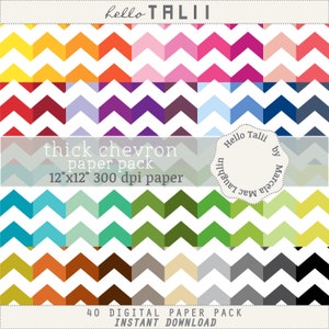 Thick CHEVRON DIGITAL Paper Big Thick Chevron Backgrounds - Etsy