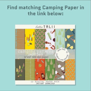 Camping CLIP ART- Happy Camper Clipart- 30 Hand Drawn Graphics Summer ...