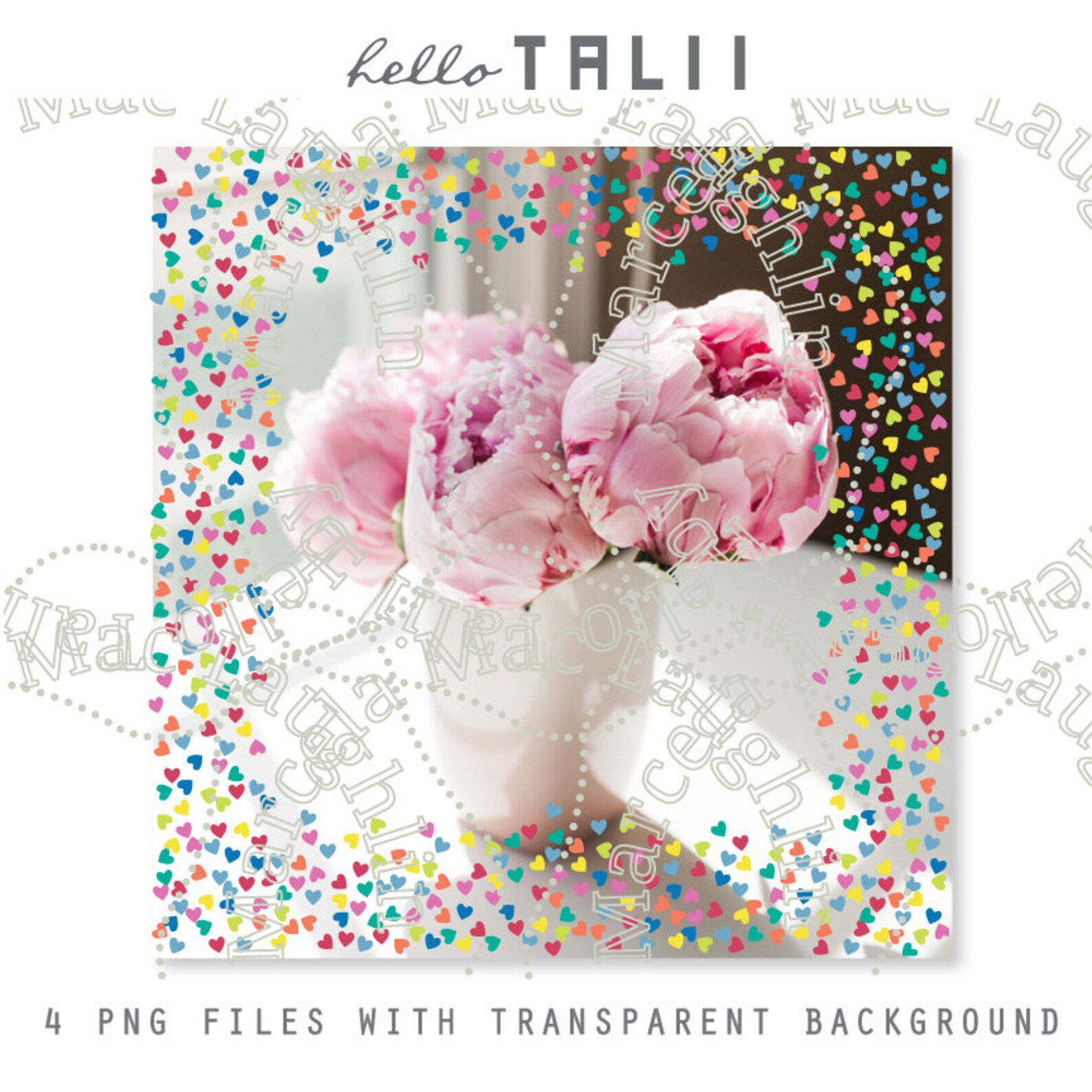 Confetti FRAMES Clipart Overlays Digital Papers RAINBOW | Etsy