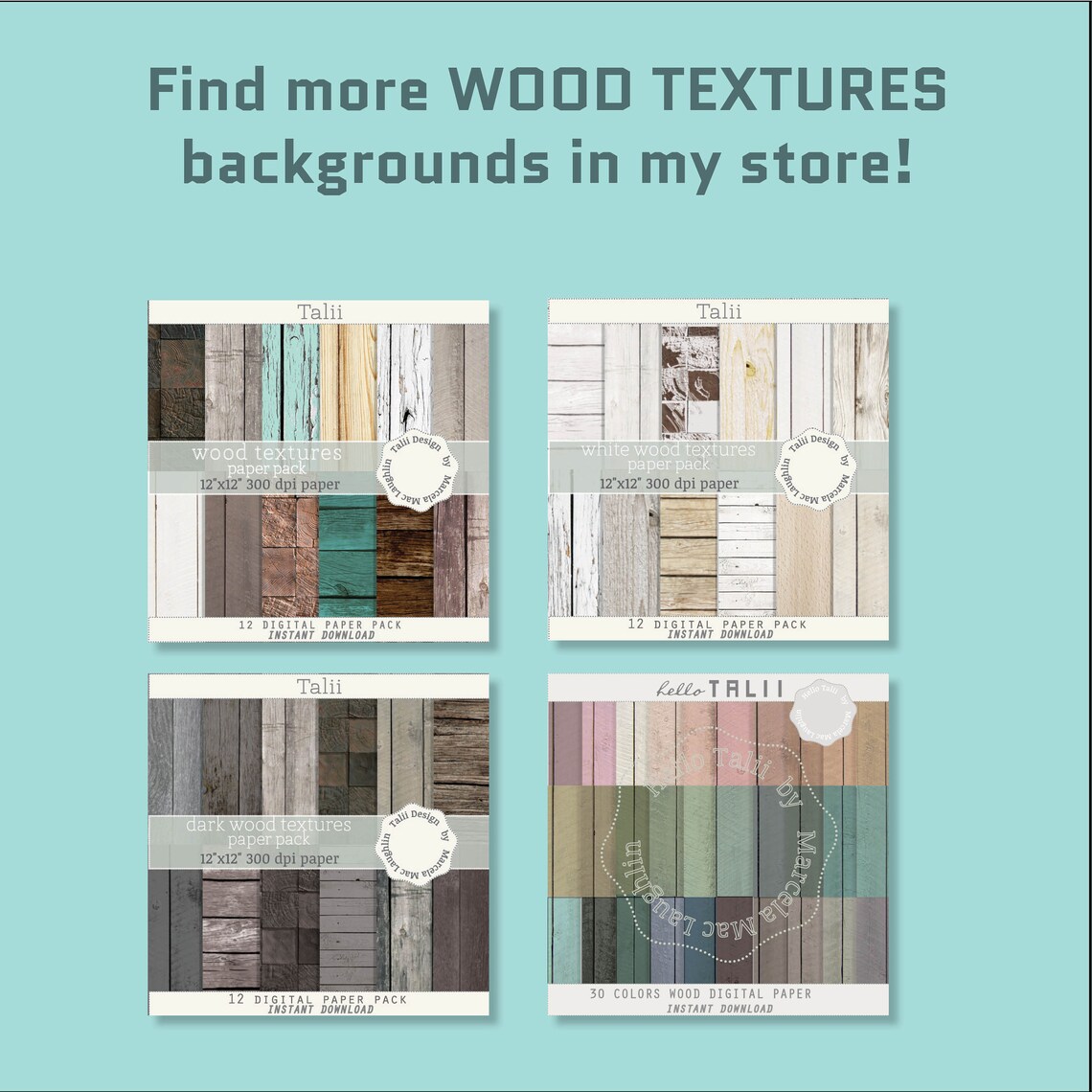 Color Wood DIGITAL PAPER 30 Colored Wood Backgrounds Shabby - Etsy