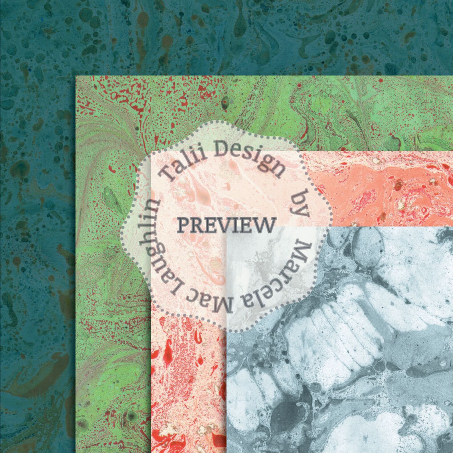 Red Marble DIGITAL PAPER- Handmade Fine Marbled Paper Holiday Colors ...