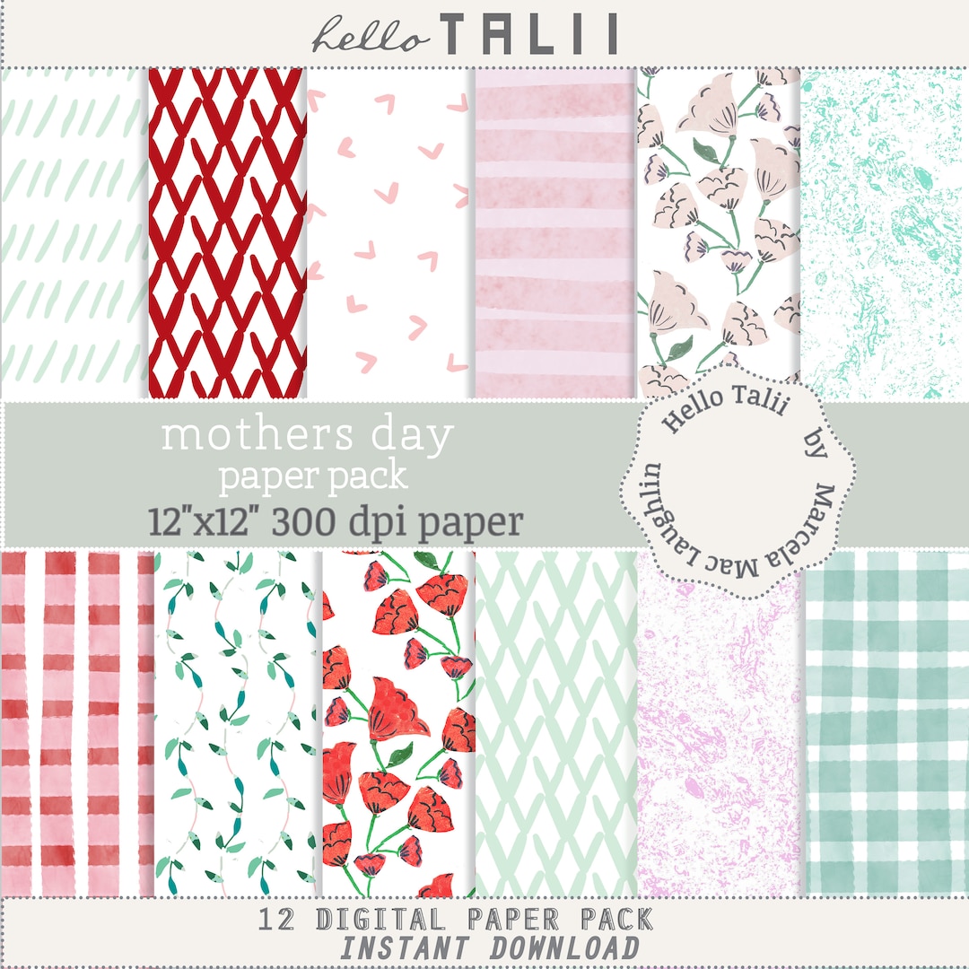 WATERCOLOR FLORAL Digital Paper- Watercolor Flower Bouquets Marble ...