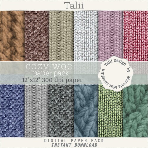WOOL TEXTURES Digital Paper Ugly Sweater Day Winter Colors - Etsy