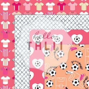 SOCCER MOM Digital Paper- Girls Soccer Backgrounds Pink Football Girls ...