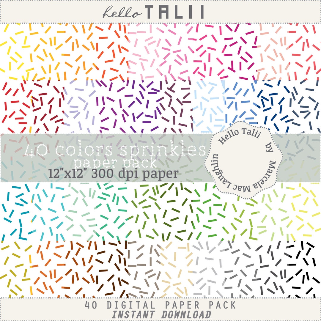 RAINBOW Sprinkles DIGITAL PAPER- Confetti Sprinkles Backgrounds Bright ...