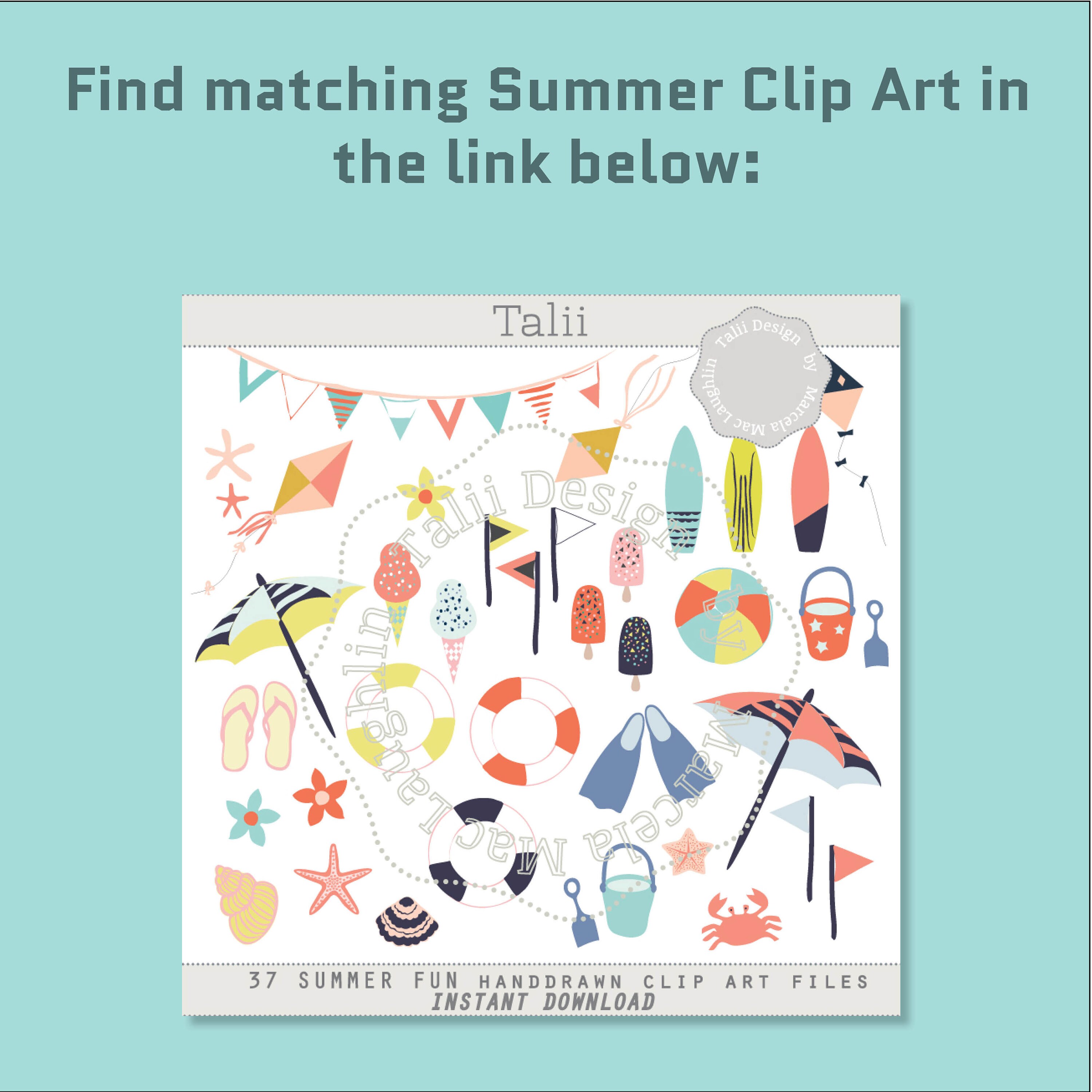 Summer Digital Paper SUMMER Fun Patterns- Surfboards Ice Cream Cones ...