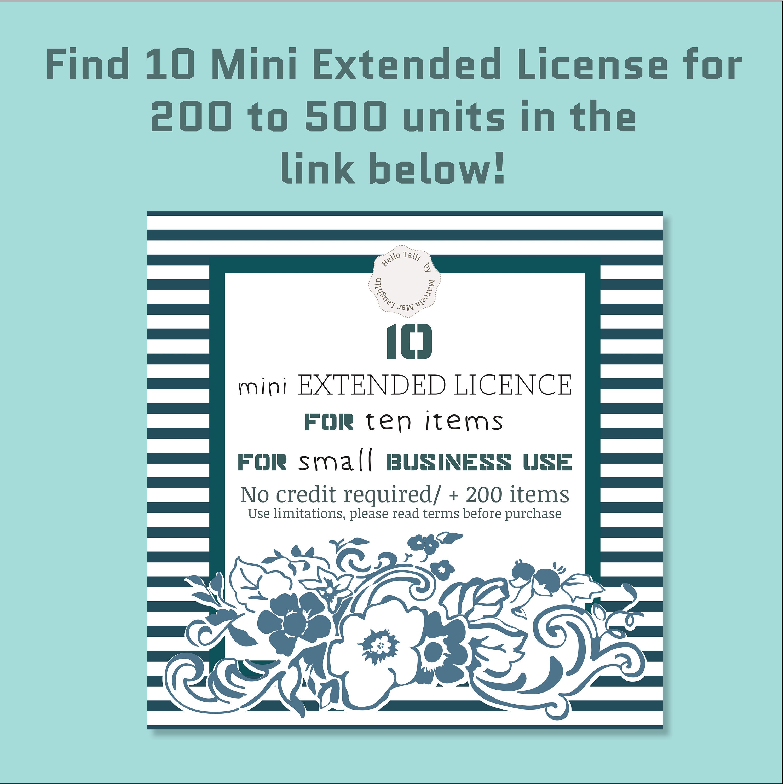 1 MINI Extended LICENSE for SMALL Business Use No Credit | Etsy