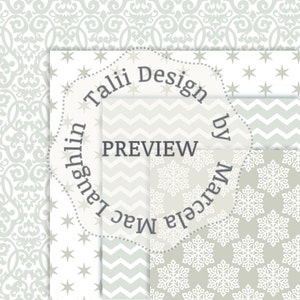 White CHRISTMAS Digital Paper- White and Soft Grey Gift Wrapping ...