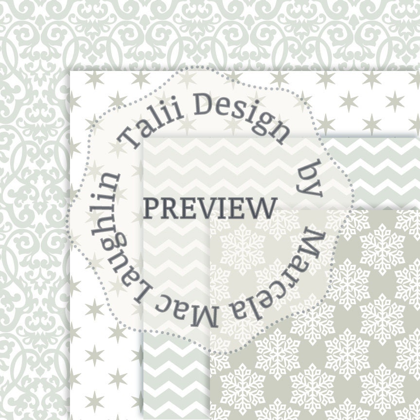 White CHRISTMAS Digital Paper White and Soft Grey Gift - Etsy