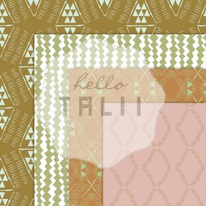 SAFARI TRIBAL Digital Paper- Jungle Tribal Backgrounds Pink and Green ...