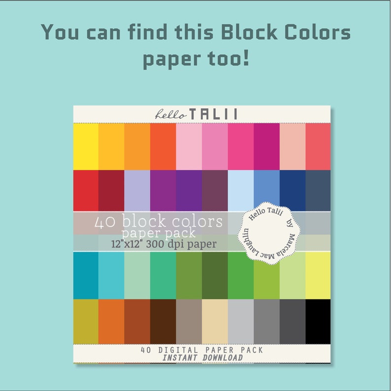 Big BASICS RAINBOW BUNDLE- +1300 Rainbow Colors Digital Paper- 33 Basic ...