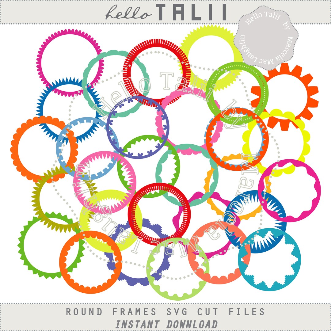 Round Frames SVG Cutting Files: Svg + Png + Eps + Dxf for Silhouette ...