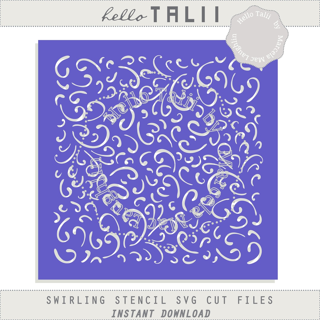 SWIRL Stencil Digital SVG Cut Files- Swirly Overlay Curly Flourishes ...