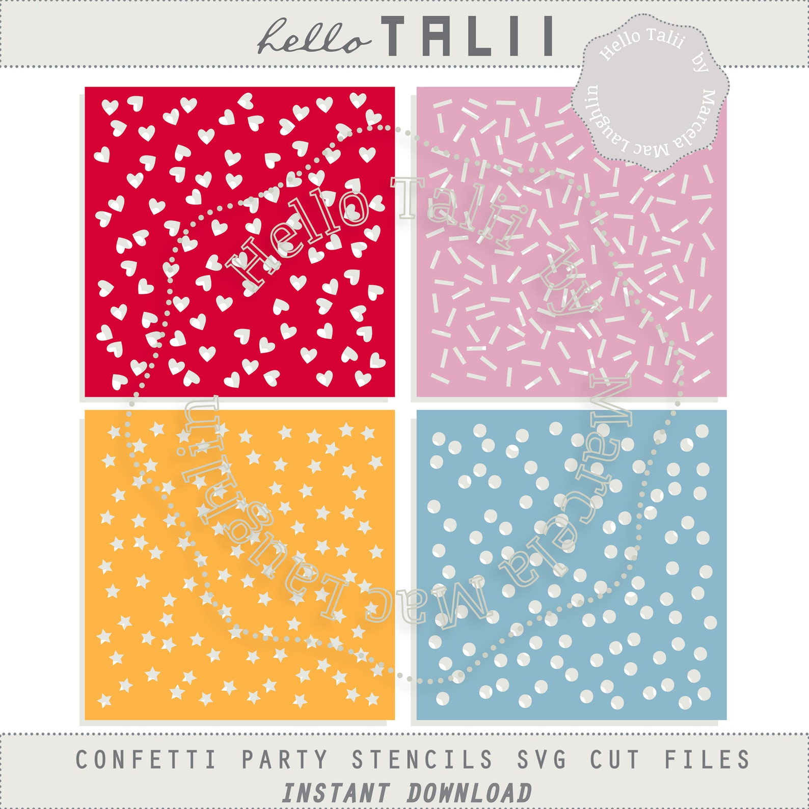 CONFETTI Digital Stencils SVG Cut Files 4 Confetti Party DIY | Etsy