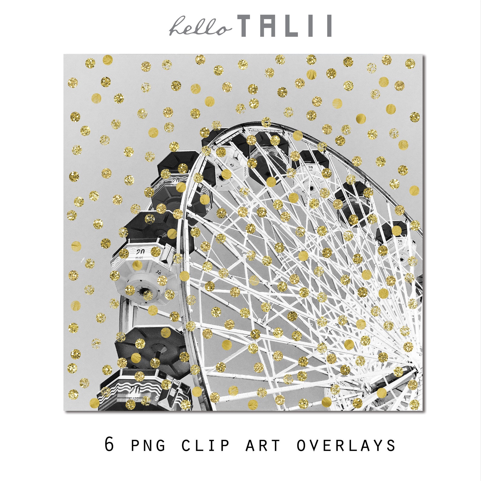 Gold CONFETTI Overlays Transparent PNG JPG Digital Papers - Etsy