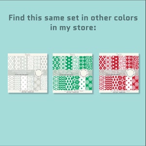 White CHRISTMAS Digital Paper- White and Soft Grey Gift Wrapping ...