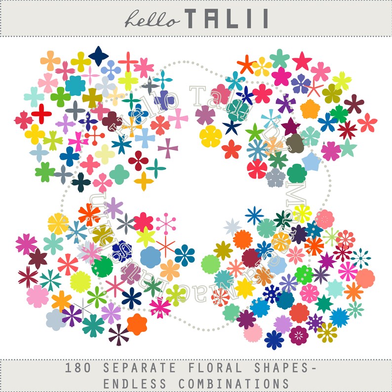 FLOWERS SVG BUNDLE- 180 Flower Shapes Cut Files Svg + Eps + Dxf + Png ...