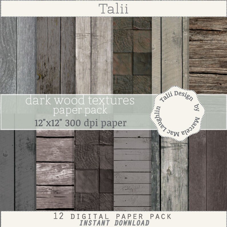 Wood Digital Paper DARK WOOD TEXTURES Black wood backgrounds | Etsy