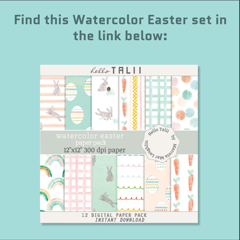 EASTER BUNNIES Digital Paper- Vintage Happy Easter Pastel Paper Rabbits ...