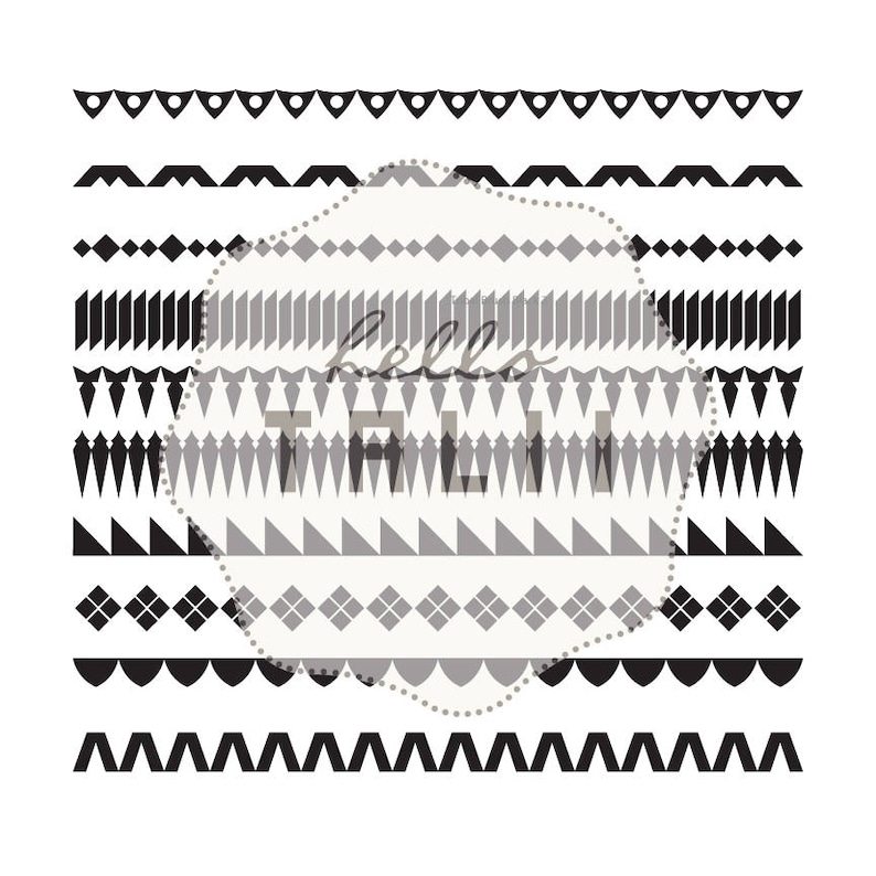 60 TRIBAL BORDERS Clip Art 60 Aztec Digital Borders in Black - Etsy