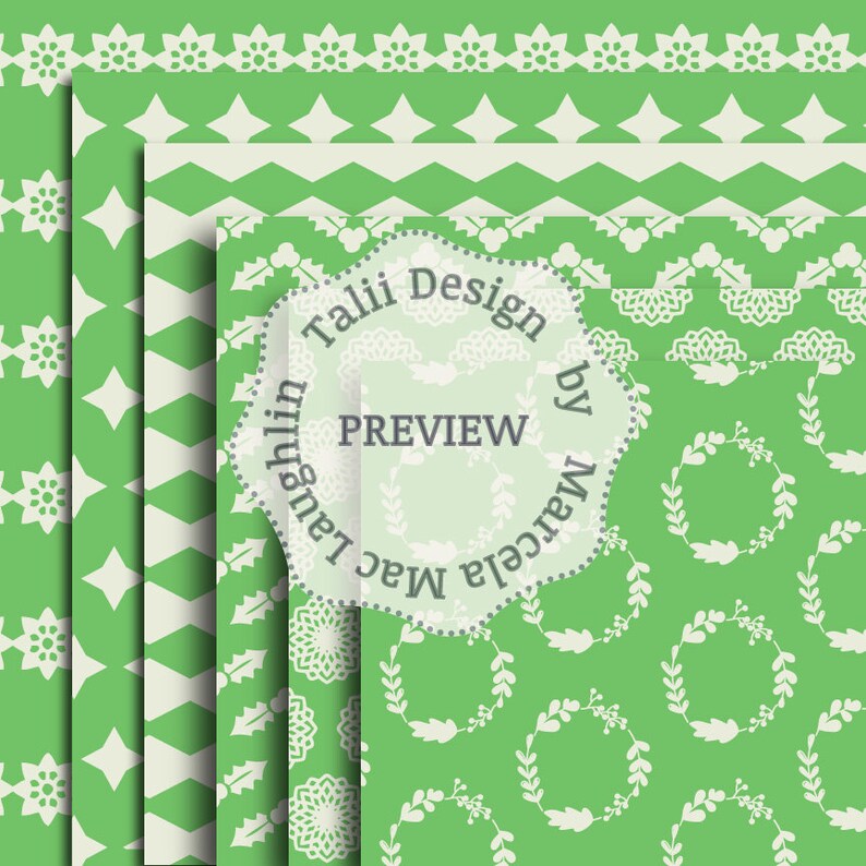 VINTAGE Christmas DIGITAL Paper Red Green Christmas - Etsy