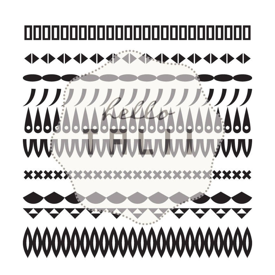 60 TRIBAL BORDERS Clip Art 60 Aztec Digital Borders in Black - Etsy
