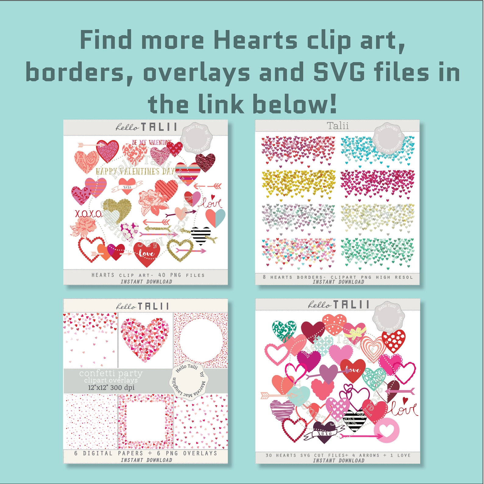 Valentines DAY Digital Paper Valentine's Day DOODLES | Etsy