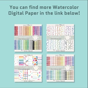 WATERCOLOR Digital Paper- Rainbow Colors Bright + Pastel Backgrounds ...