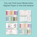 WATERCOLOR Digital Paper Rainbow Colors Bright Pastel - Etsy
