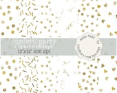 Gold CONFETTI Overlays Transparent PNG JPG Digital Papers - Etsy
