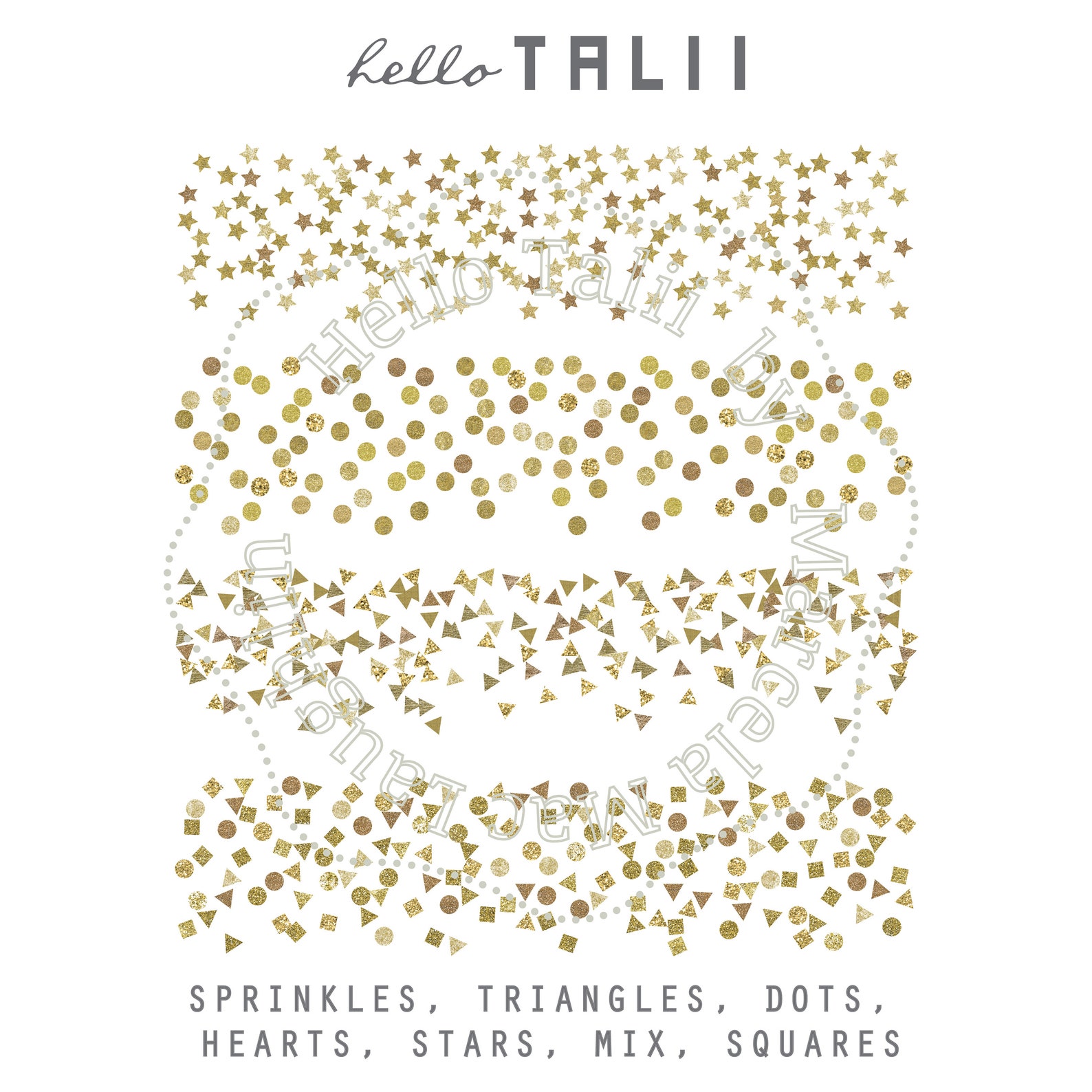 GOLD GLITTER BORDERS Clip Art 8 Digital Borders in Gold | Etsy