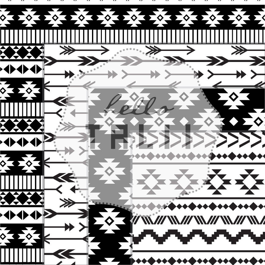 Aztec Digital Paper TRIBAL Black and White Aztec Backgrounds - Etsy