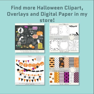 Halloween Clipart 50 CHALKBOARD HALLOWEEN Clipart Files 1 Chalkboard ...