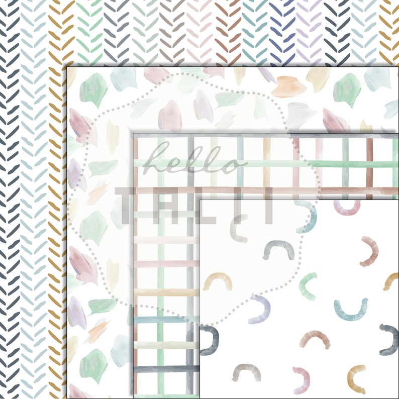 WATERCOLOR NEUTRAL COLORS Digital Paper- Neutral and Pastel Watercolor ...