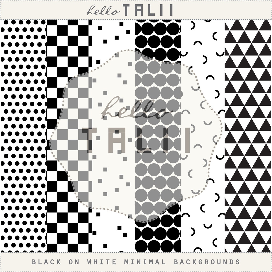 MINIMAL Black and White Digital Paper + Clipart Overlays- Minimalist ...