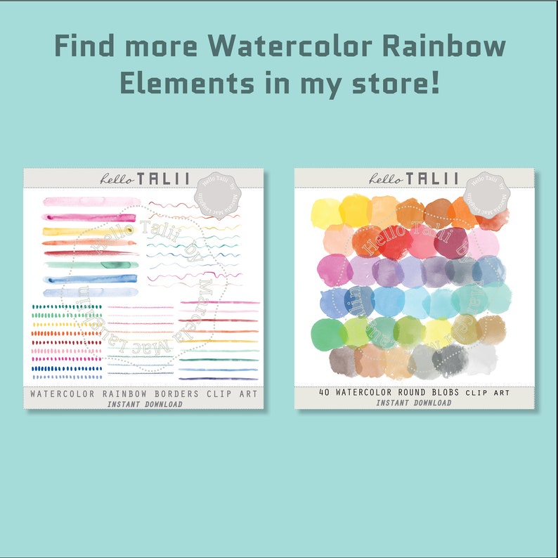 PASTEL RAINBOW WATERCOLOR Digital Paper- Pastel Stripes Dots Sprinkles ...