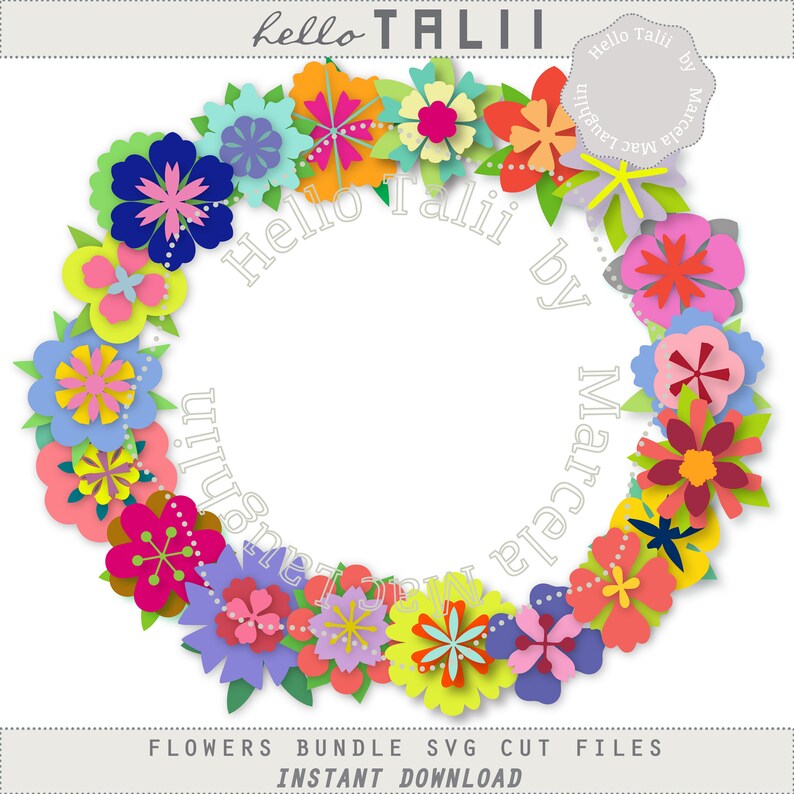 FLOWERS SVG BUNDLE- 180 Flower Shapes Cut Files Svg + Eps + Dxf + Png ...