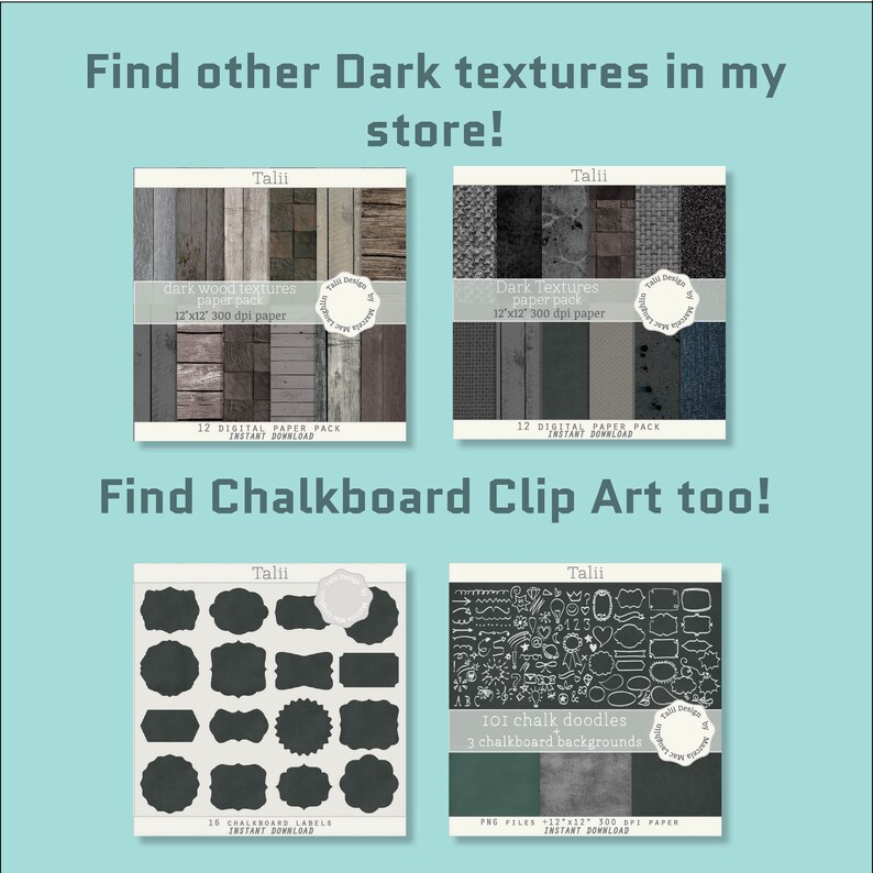 Chalkboard Textures DIGITAL PAPER Chalkboard Backgrounds - Etsy
