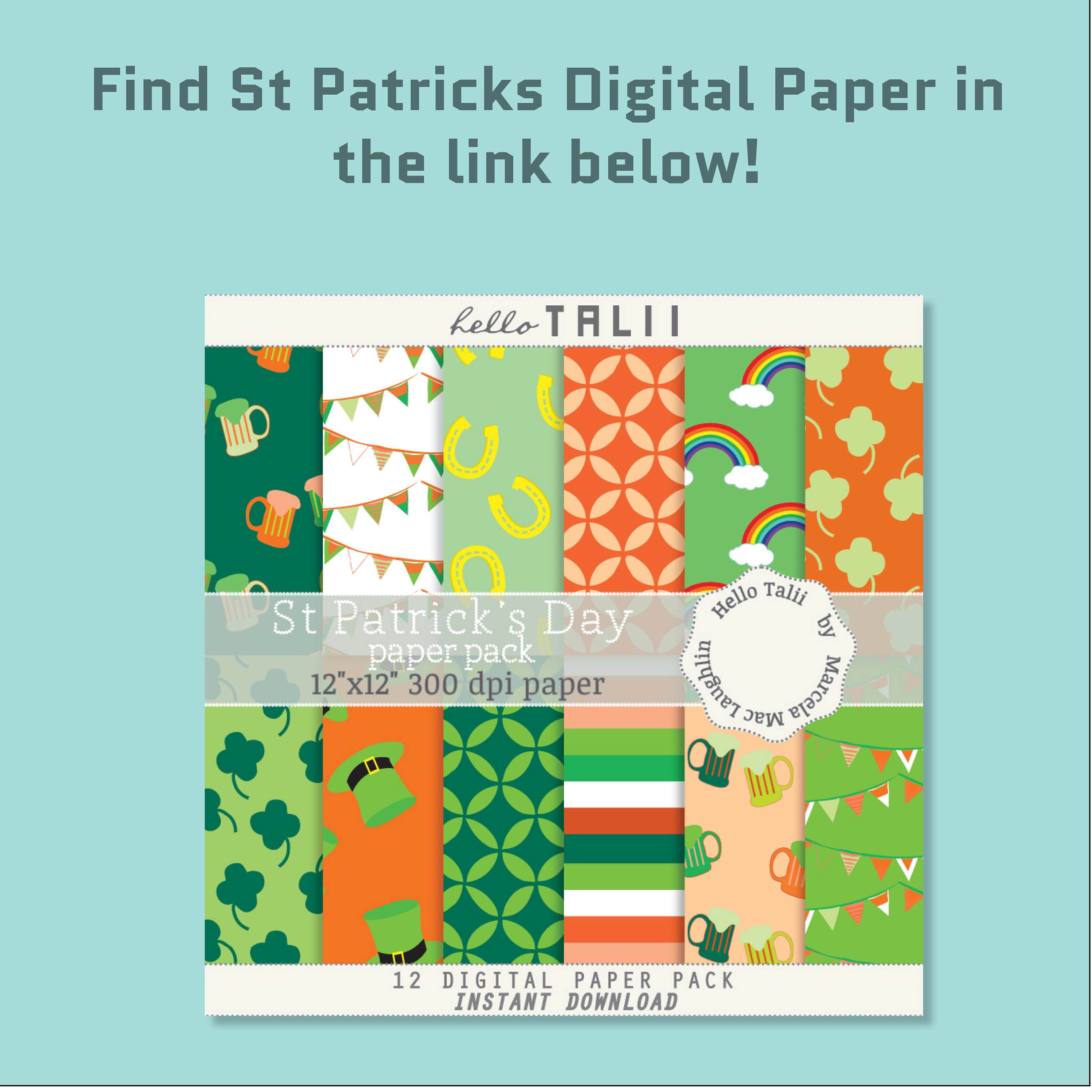 ST PATRICK'S Day BUNDLE Clipart Digital Papers Happy St | Etsy