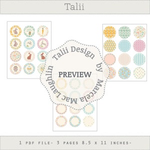 Happy Easter Cupcake Toppers 2 Inch Circle Collage Sheet - Etsy