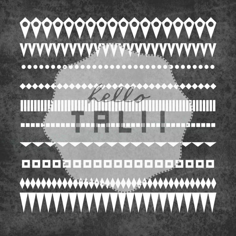 60 AZTEC BORDERS Clip Art 60 Tribal Digital Borders in White - Etsy