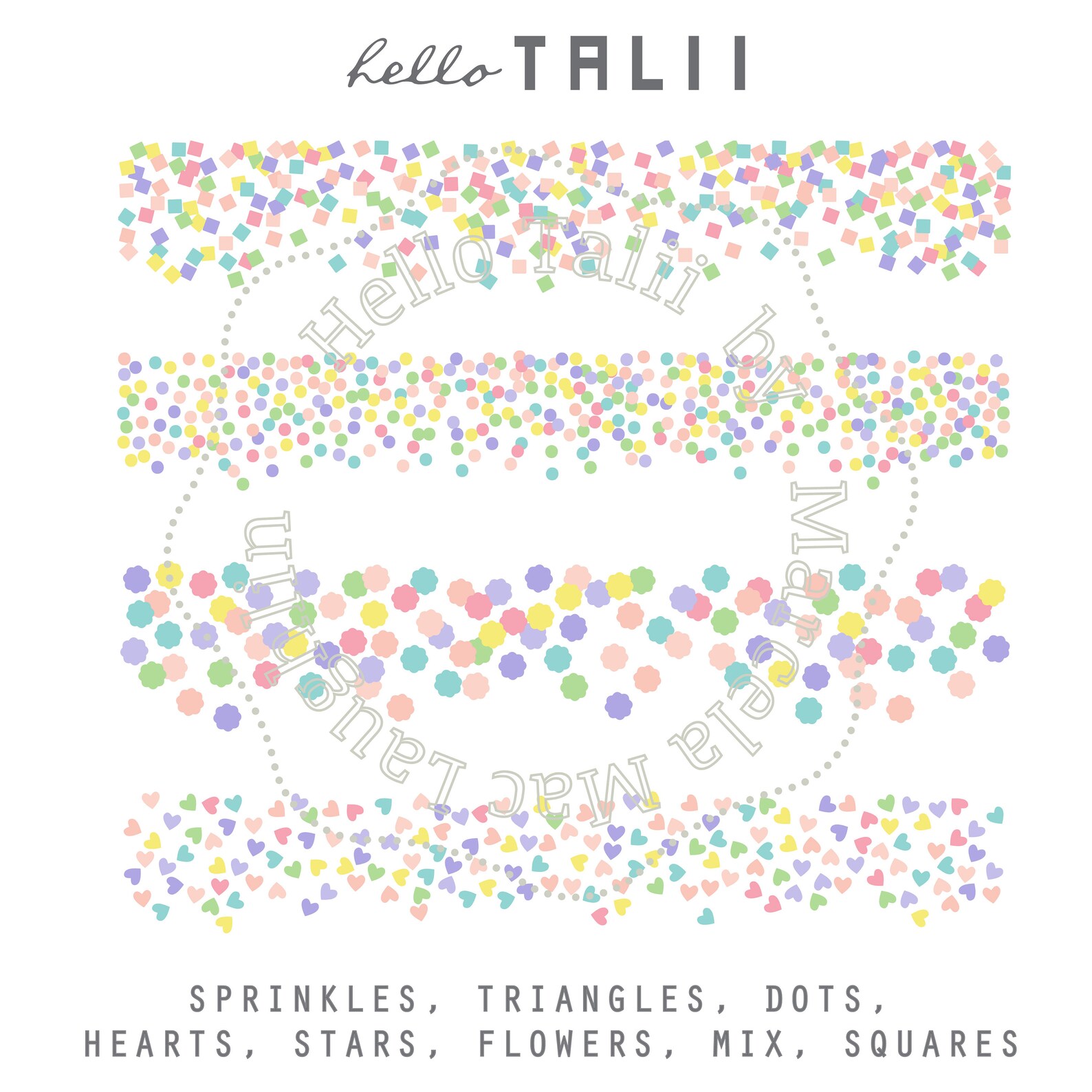 RAINBOW PASTEL Confetti Borders Clip Art 8 digital Borders - Etsy Schweiz