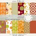 Fall Digital Paper AUTUMN PATTERNS- Fall Leaves Pumpkins Harvest Autumn ...