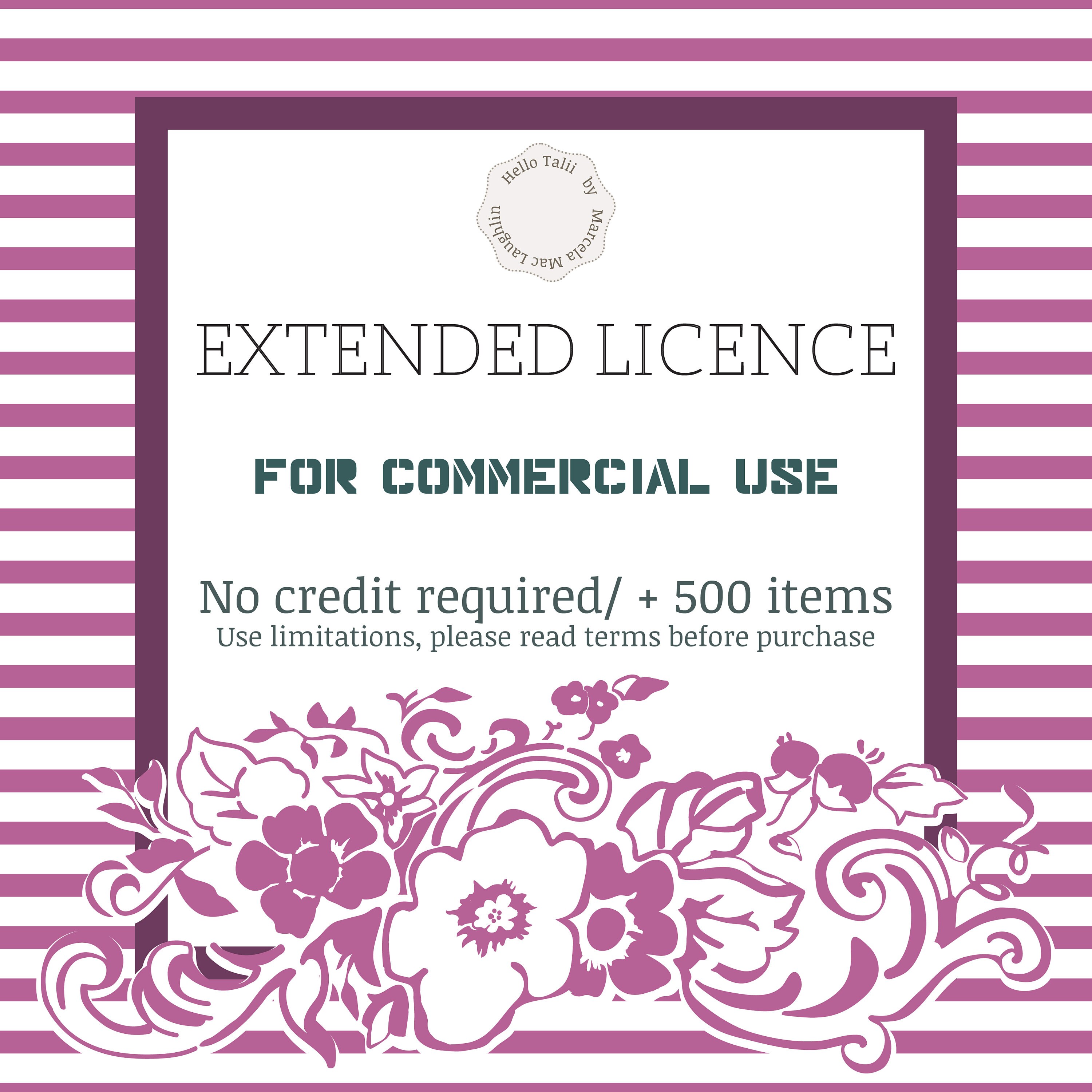 1 EXTENDED LICENSE for Commercial Use Add-on No Credit - Etsy