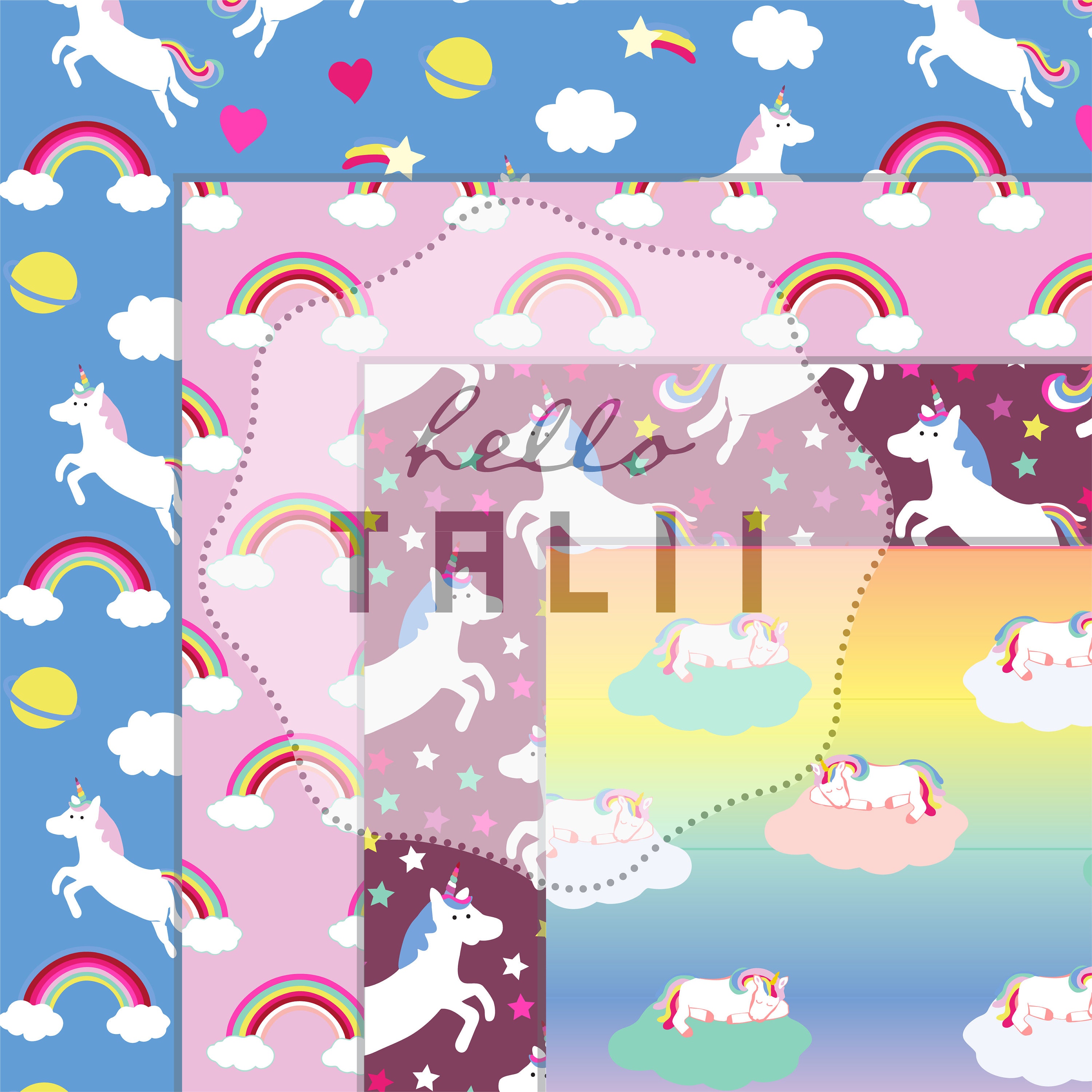 UNICORN Digital Paper Magical Unicorn Party Paper Birthday - Etsy