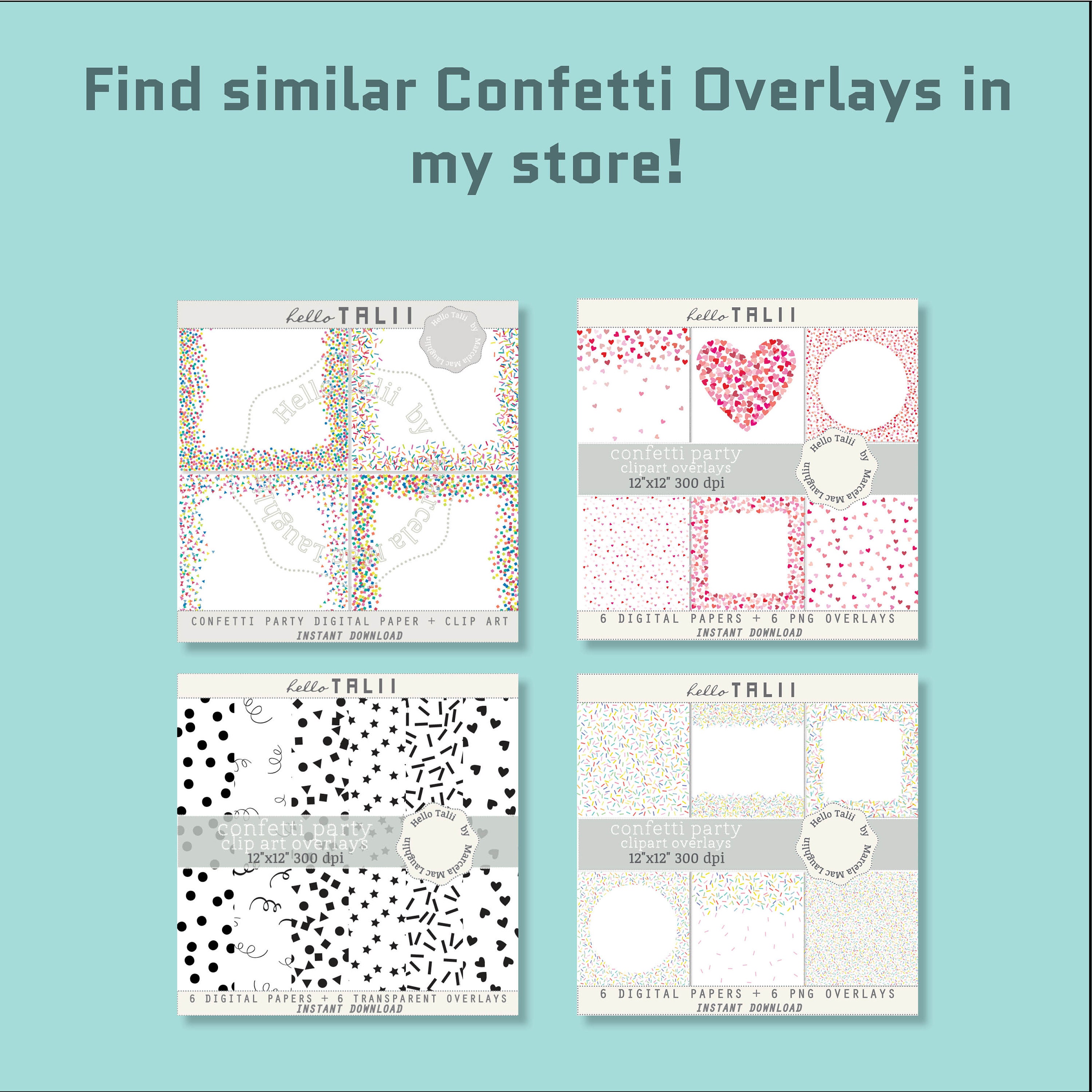 Rose Gold HEARTS Clipart Overlays Confetti Copper Hearts | Etsy